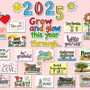New Year Bulletin Board Kit Classroom Goal Setting Decor 2025 ...