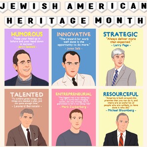 Jewish American Heritage Month Poster Set - 20 Quotes From Icons for ...