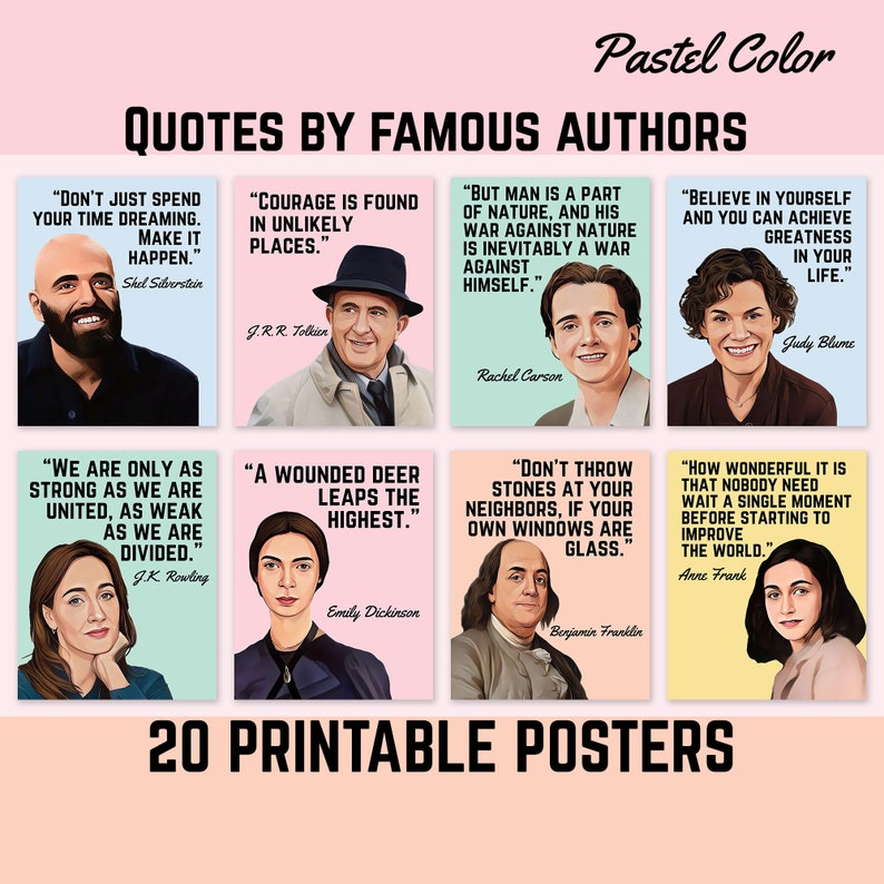 Quotes by Famous Authors Literary Quotes Posters Printable - Etsy