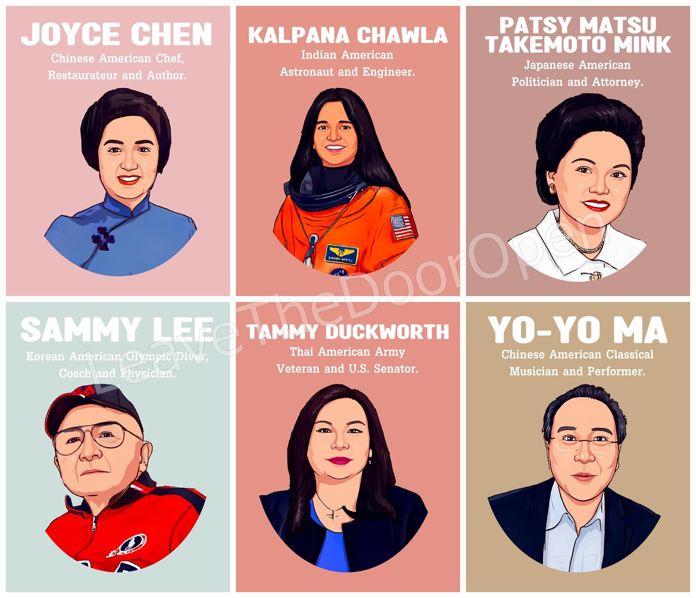 Asian American Leaders 18 Printable Biography Posters AAPI - Etsy