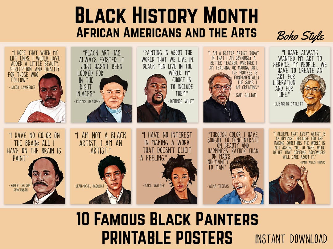 Black History Month Posters, 10 Famous Black Painters, Theme African ...