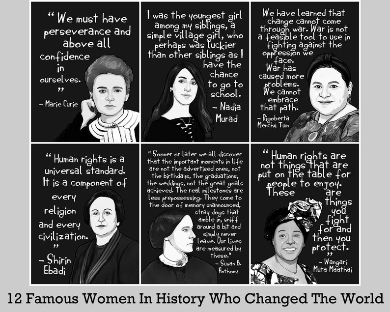12 Famous Women in History Who Changed the World Printable - Etsy