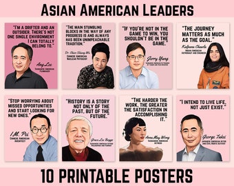 Rainbow Asian Leaders in History set of 8 Printable Posters - Etsy