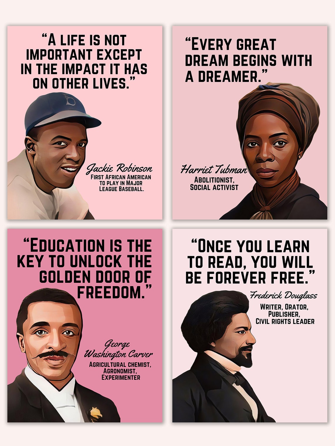 African American Heroes, Black History Month Printable Posters ...