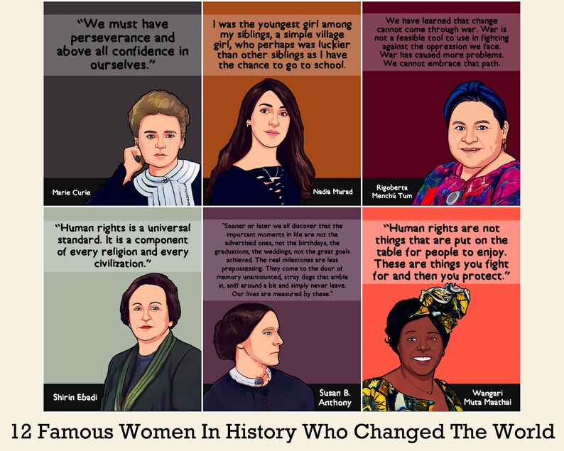 12 Famous Women in History Who Changed the World Printable - Etsy