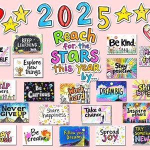 Motivational Bulletin Board Kit - Classroom New Year 2025 Decor ...