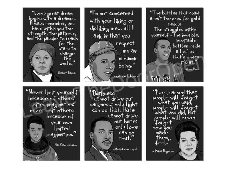 Dark Style, Famous People, Black History Month, 20 Classroom Posters ...