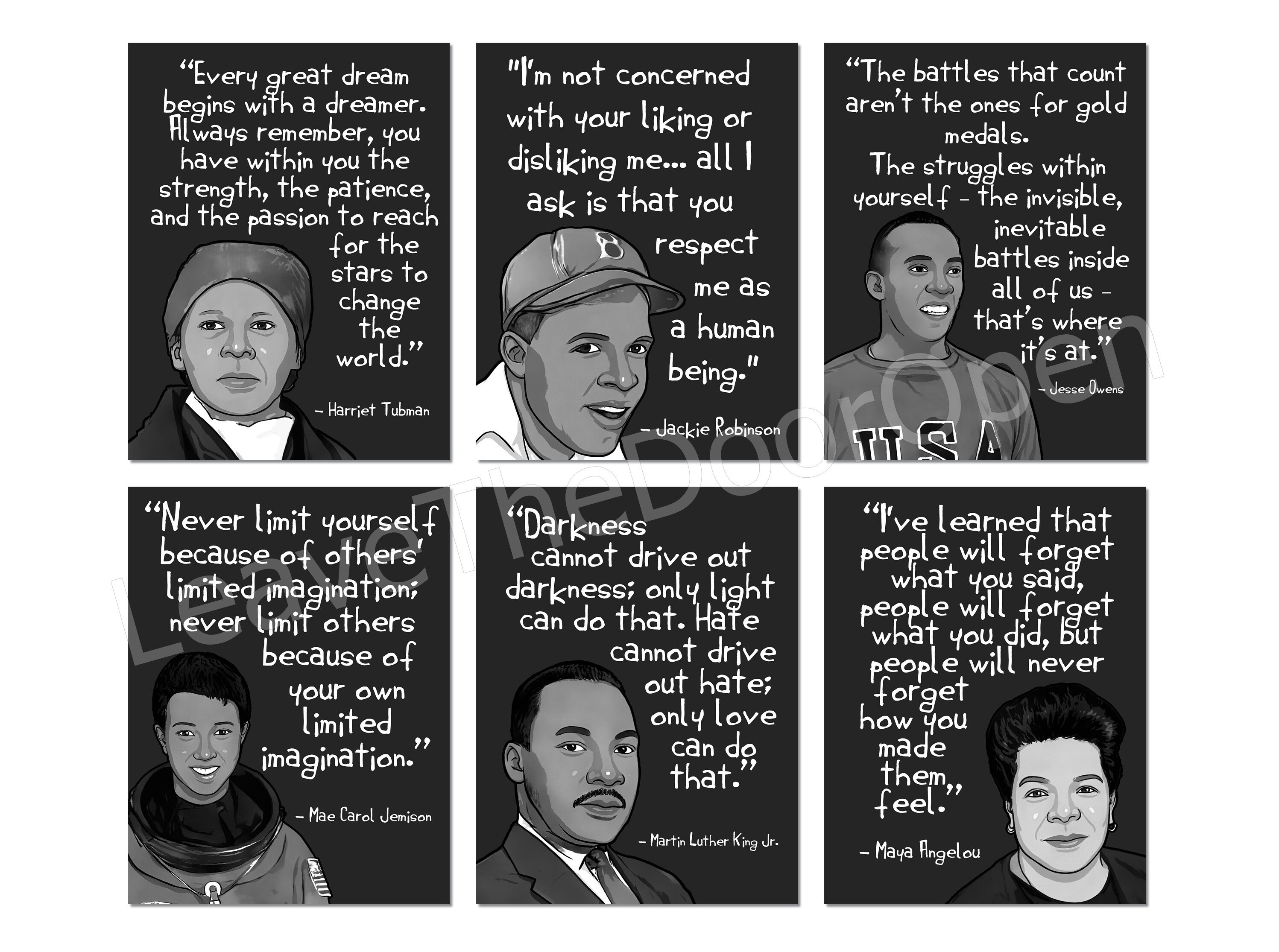 Dark Style, Famous People, Black History Month, 20 Classroom Posters ...