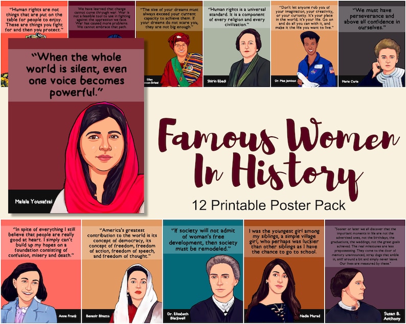12 Famous Women in History Who Changed the World Printable - Etsy