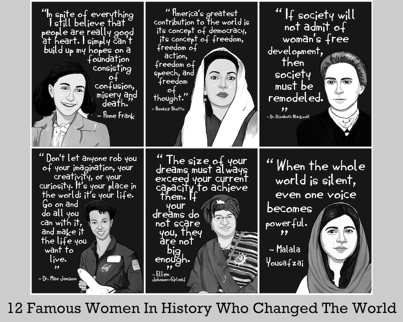 12 Famous Women in History Who Changed the World Printable - Etsy
