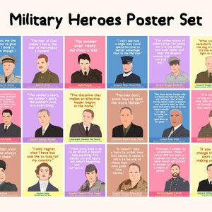 Military Heroes Poster Set - Inspiring Quotes for Classroom Decor ...