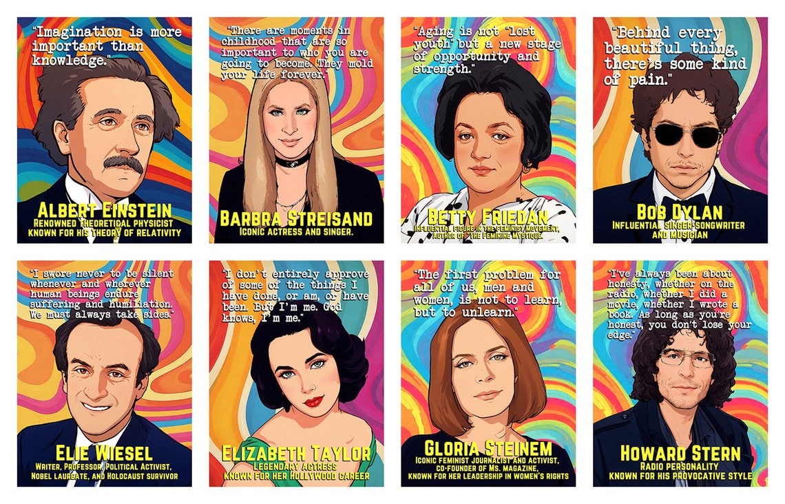Iconic Jewish American Heritage Month Poster Set: 28 Quotes & Vector ...