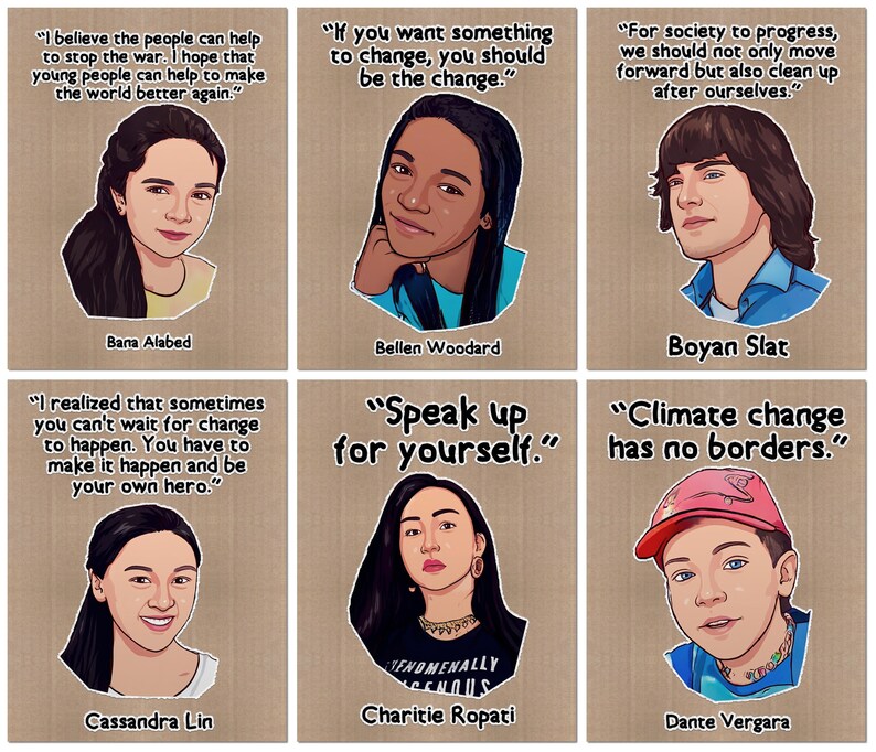 Torn Paper Style 28 Kids Who Changed the World, Printable Classroom ...