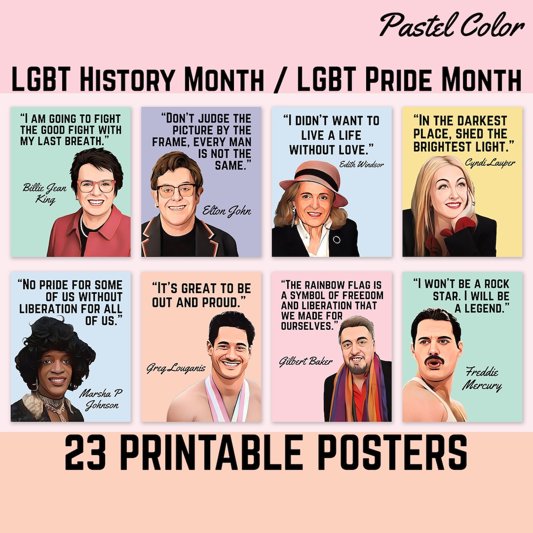 LGBT History Month, Lgbt Pride Month, Classroom Posters, Famous LGBTQ+ ...
