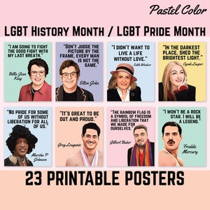 LGBT History Month, Lgbt Pride Month, Classroom Posters, Famous LGBTQ+ ...
