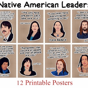 Torn Paper Style | 12 Famous Native American Leaders - Printable Poster ...