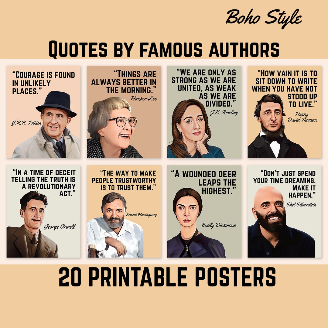 Quotes by Famous Authors, Literary Quotes Posters, Printable Posters ...