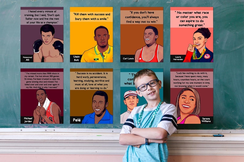 Famous Athletes Posters 25 Printable Posters Teacher Wall - Etsy