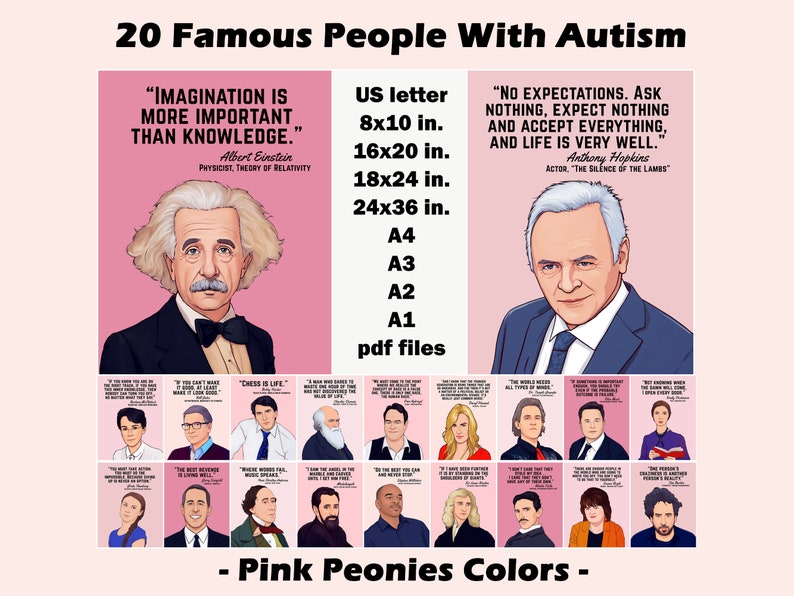 Famous People With Autism Posters, National Autism Acceptance Month ...