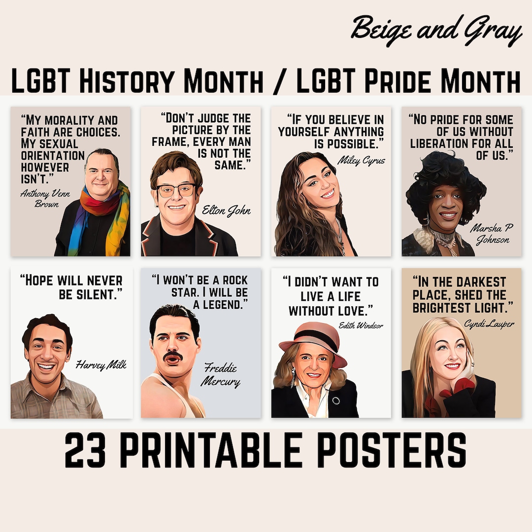 LGBT History Month, Lgbt Pride Month, Classroom Posters, Famous LGBTQ+ ...