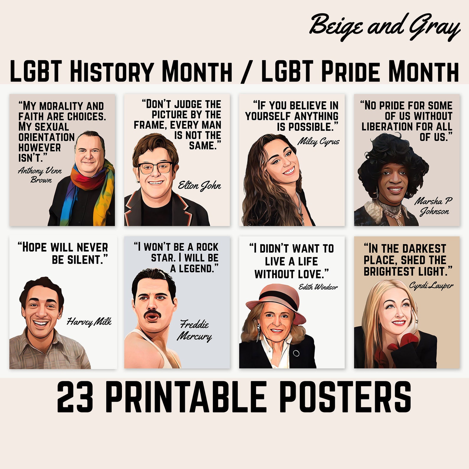 LGBT History Month, Lgbt Pride Month, Classroom Posters, Famous LGBTQ ...