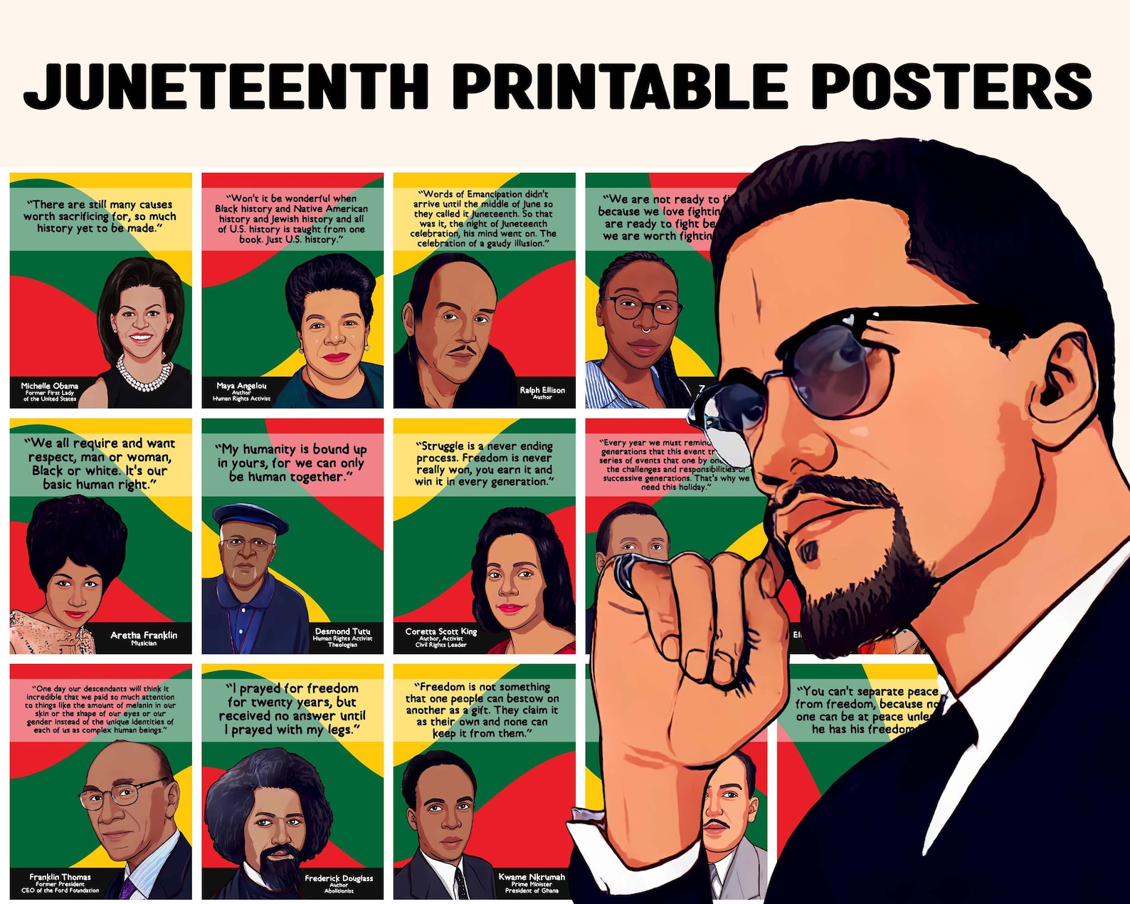 Juneteenth Quotes Posters, 14 Posters for Classroom Decor, June 19th ...