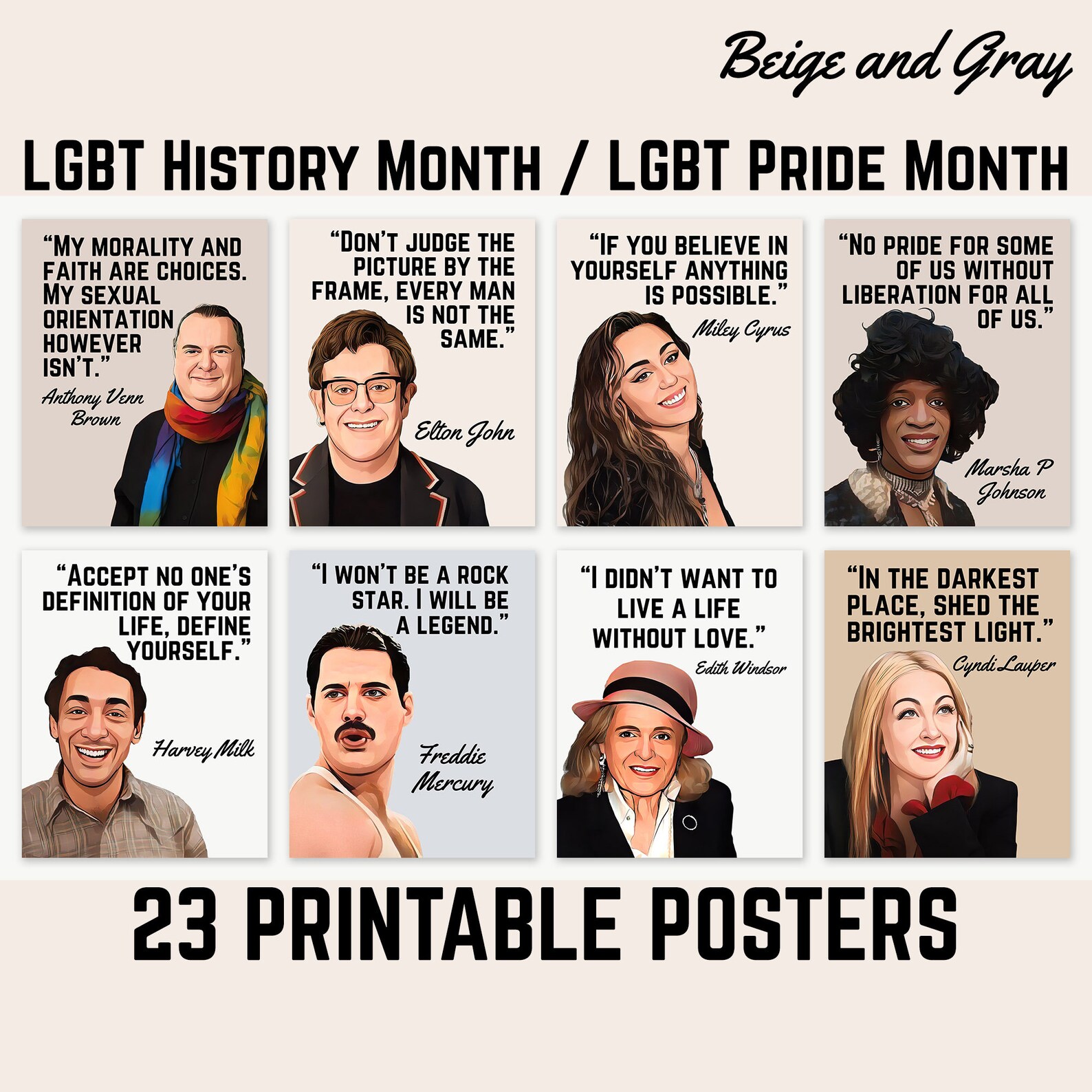 LGBT History Month, Lgbt Pride Month, Classroom Posters, Famous LGBTQ ...