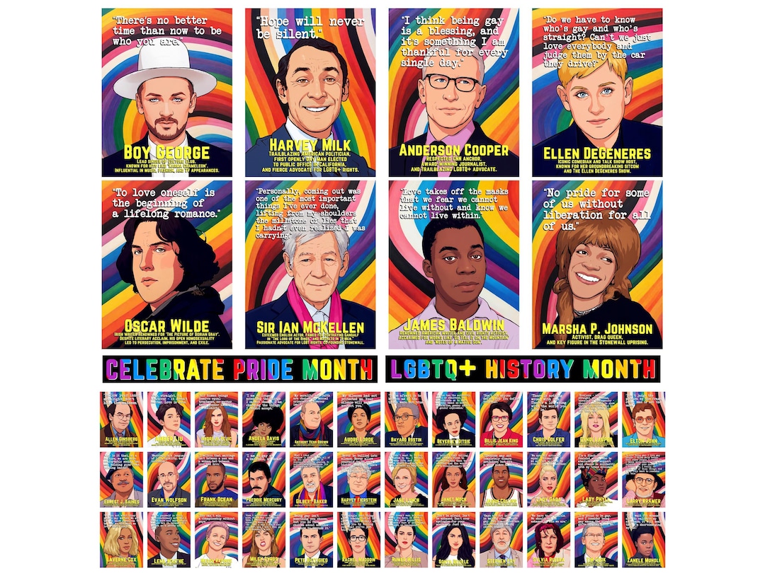 Pride Month Posters, LGBT History Month Bulletin Board Display, 44 ...