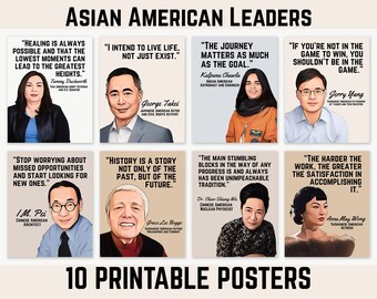 Rainbow Asian Leaders in History set of 8 Printable Posters - Etsy