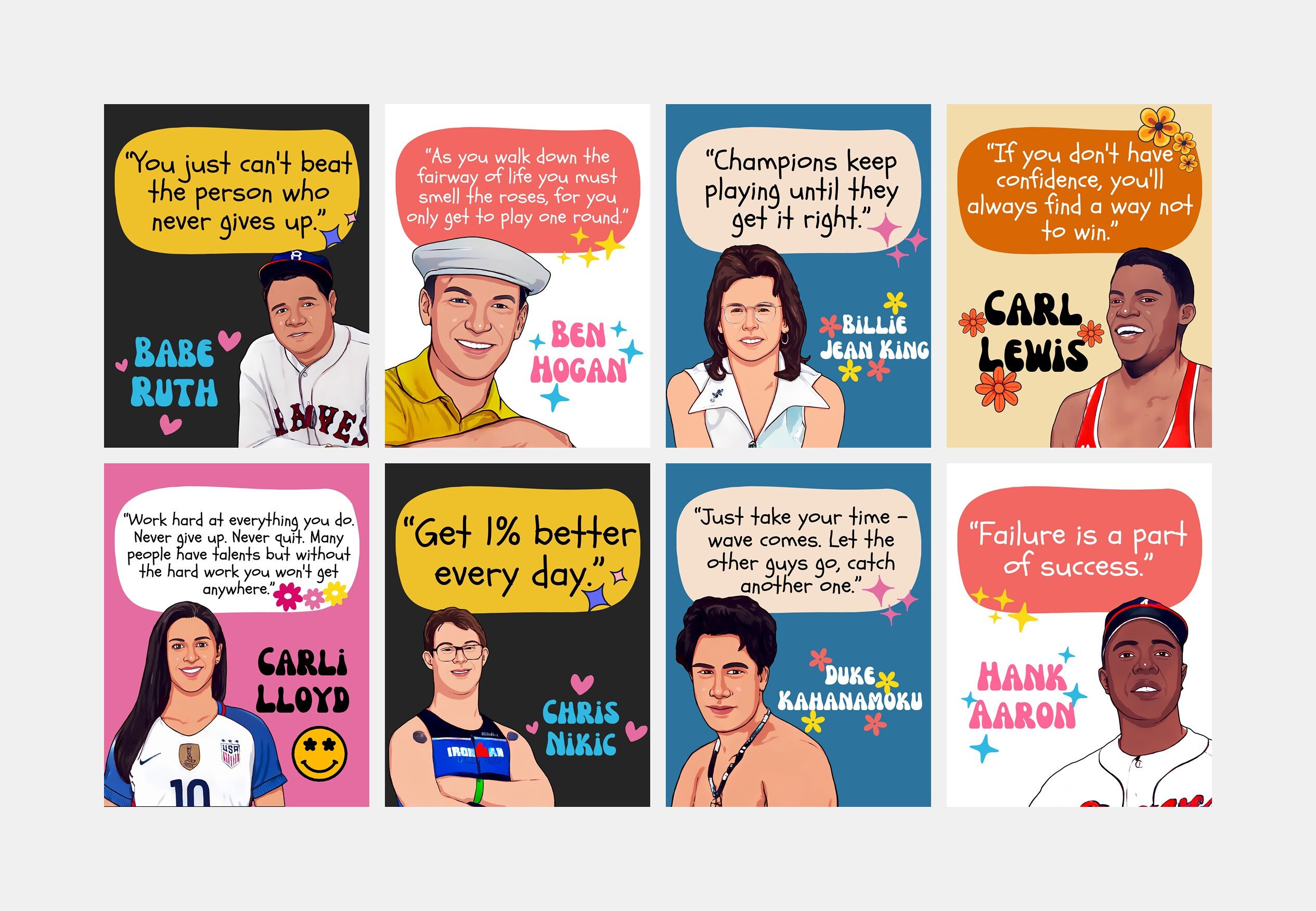 Famous Athletes Posters 25 Printable Posters, Groovy Decor, Editable ...