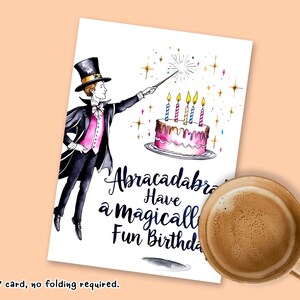 Magician Birthday Card Digital Download - "abracadabra!" Magical Fun ...