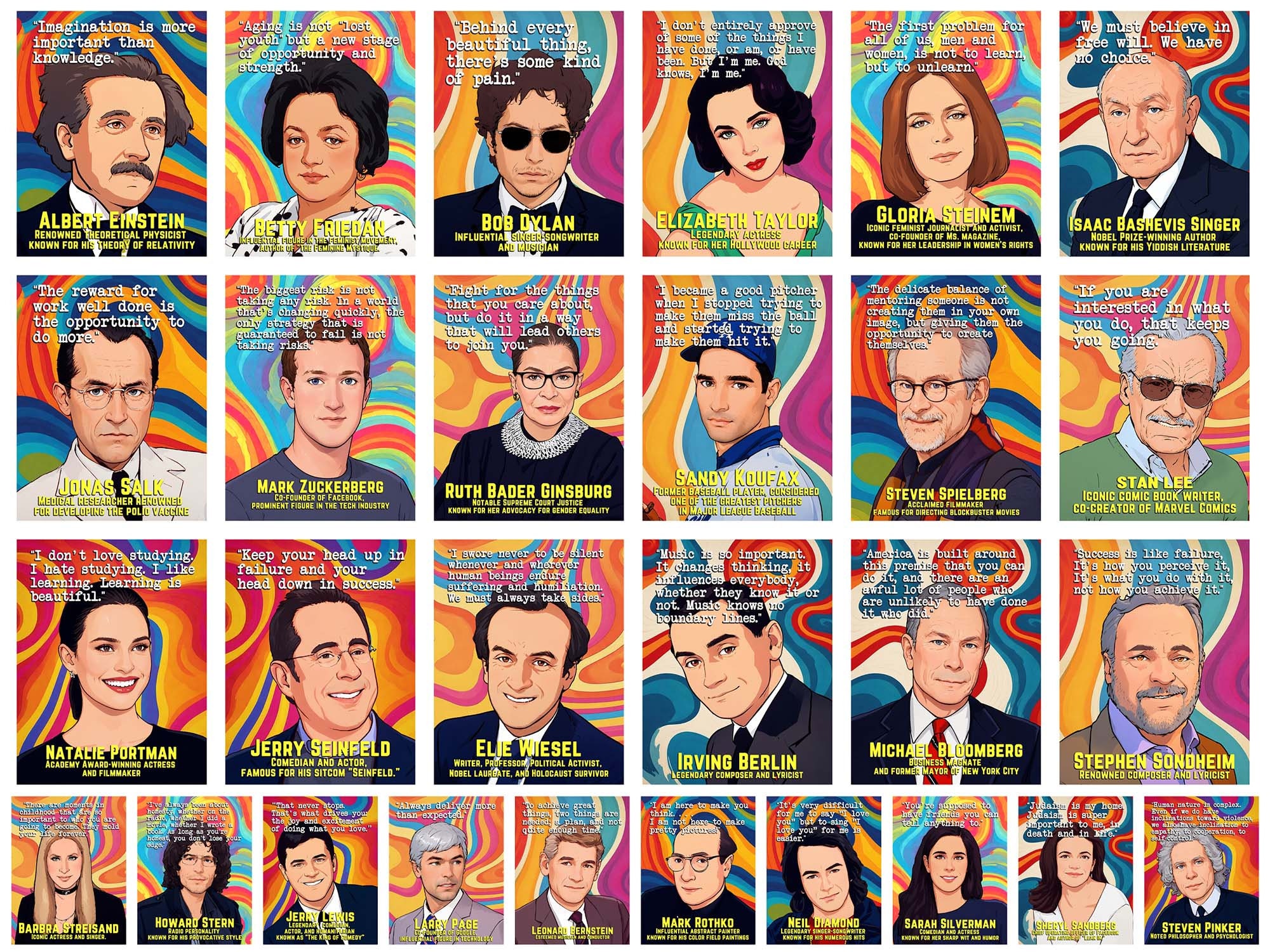 Iconic Jewish American Heritage Month Poster Set: 28 Quotes & Vector ...