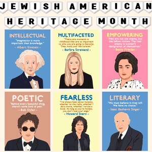 Jewish American Heritage Month Poster Set - 20 Quotes From Icons for ...