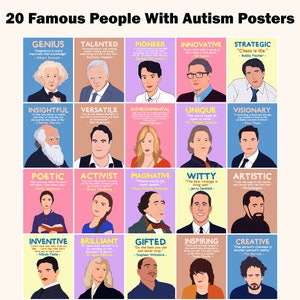 Famous People With Autism Posters, National Autism Acceptance Month ...