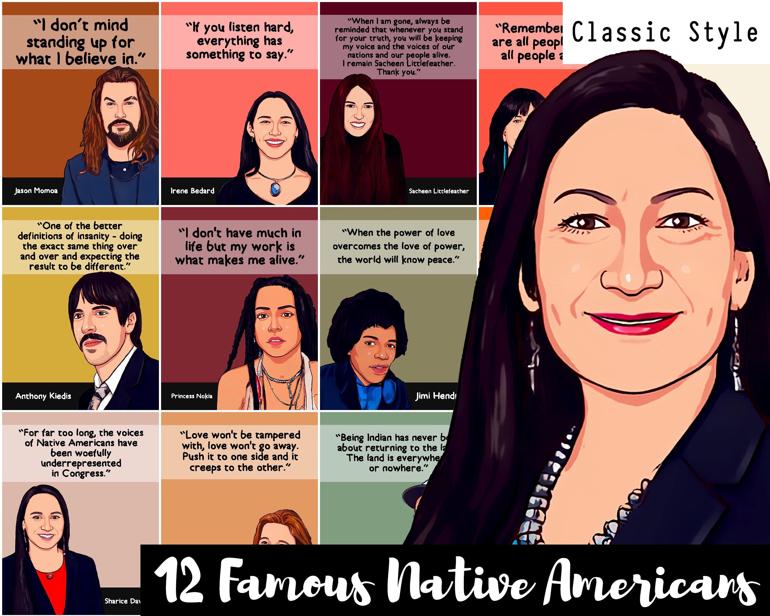 12 Famous Native American Leaders Printable Quote Poster Pack,heritage ...