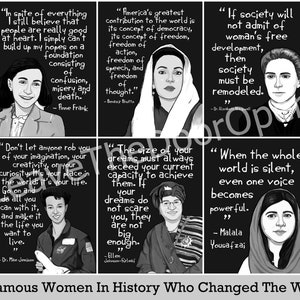 12 Famous Women in History Who Changed the World, Classroom Poster Set ...