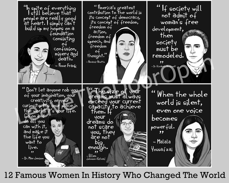 12 Famous Women in History Who Changed the World, Classroom Poster Set ...