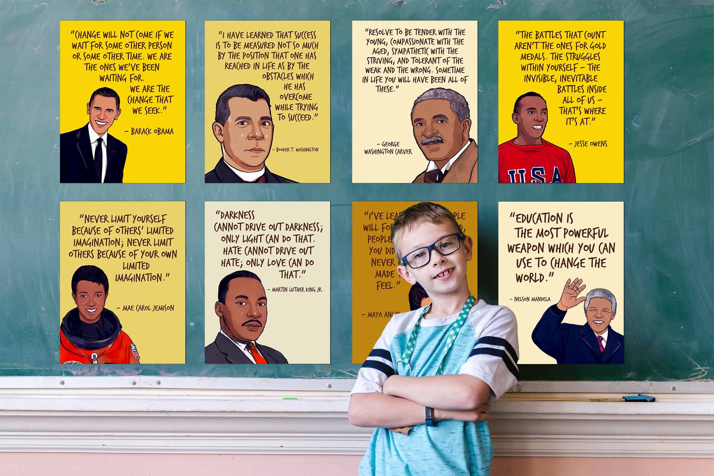 Golden Black History Month, 20 Printable Posters,teacher Wall Art ...