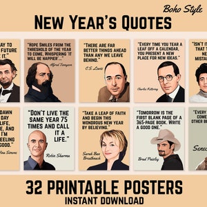32 Posters, Inspiring and Motivational New Year Quotes 2025, Famous ...
