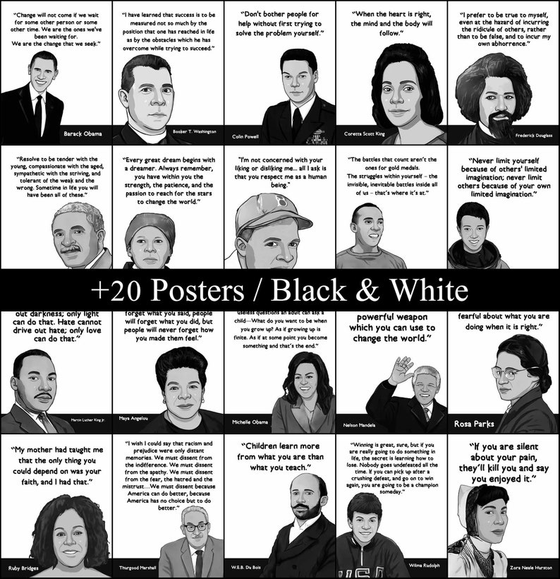 Famous Black History People Poster Bundle Pack:20 Printable - Etsy