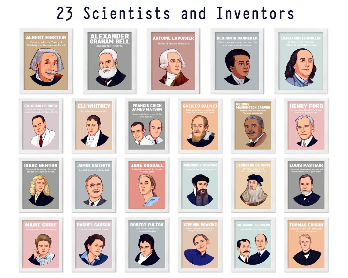 23 Famous Scientists and Inventors Posters STEM Classroom - Etsy