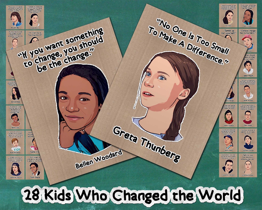 Torn Paper Style | 28 Kids Who Changed the World, Printable Classroom ...