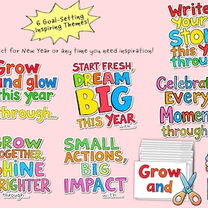 New Year Bulletin Board Kit - Classroom Goal Setting Decor 2025 ...