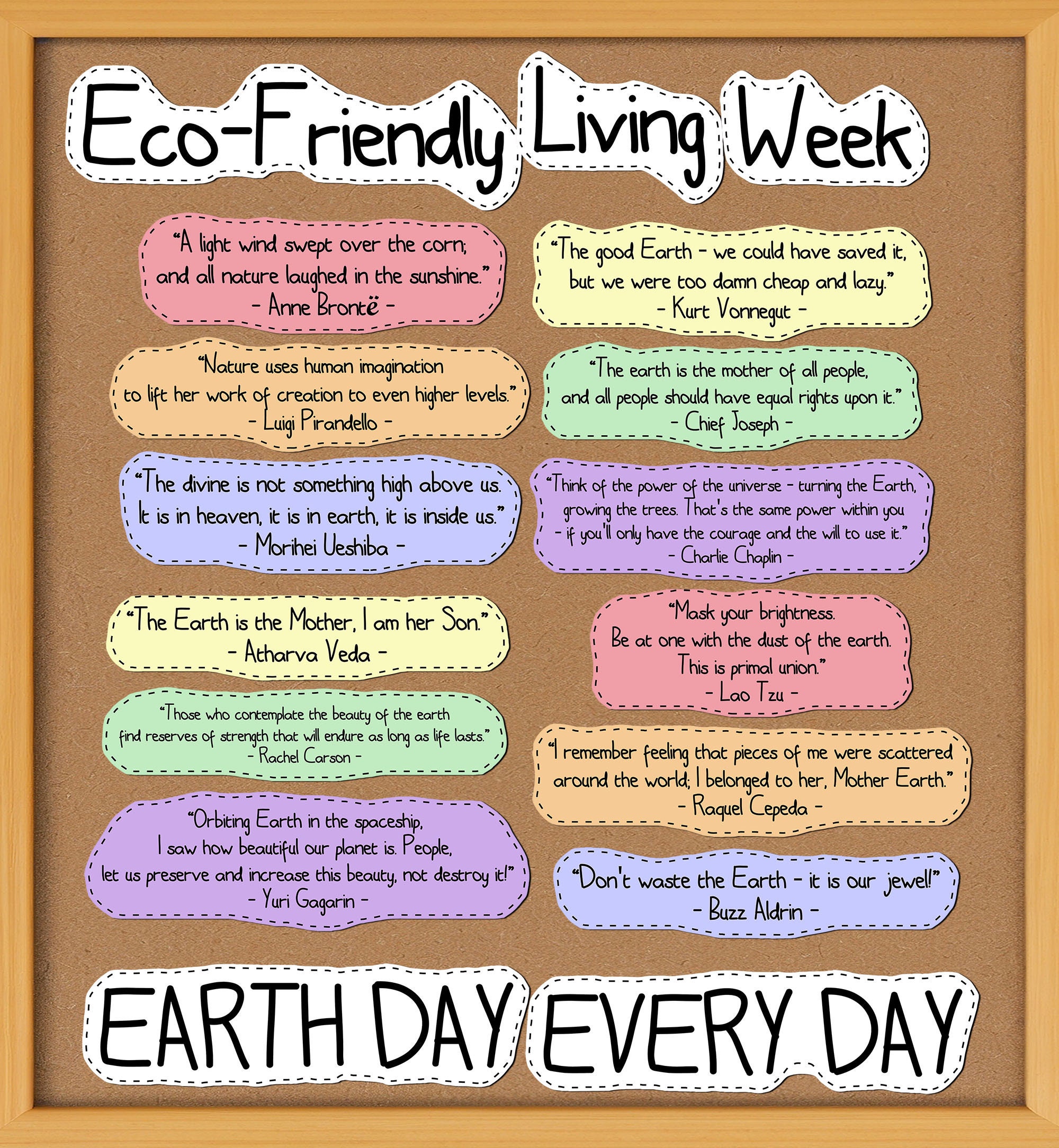 Earth Day Quotes Bulletin Board Kit, World Environment Day ...
