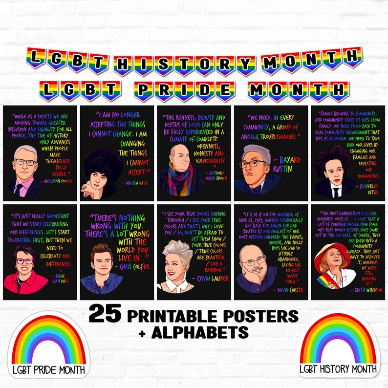 LGBT Pride Month, LGBT History Month, Printable Quotes, Classroom Decor ...