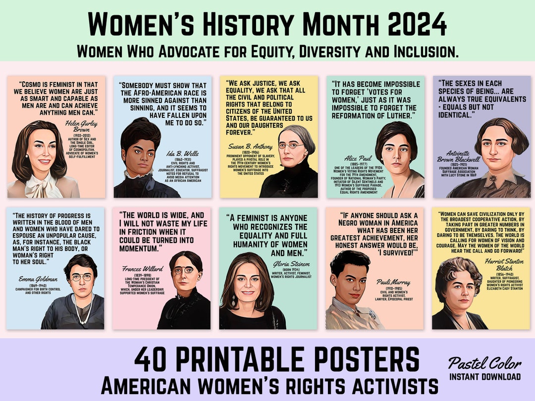 Women's History Month Posters | Decor, Bulletin Board Display, American ...