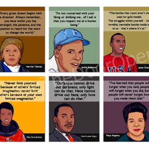 Famous Black History People Poster Bundle Pack:20, Printable, Classroom ...