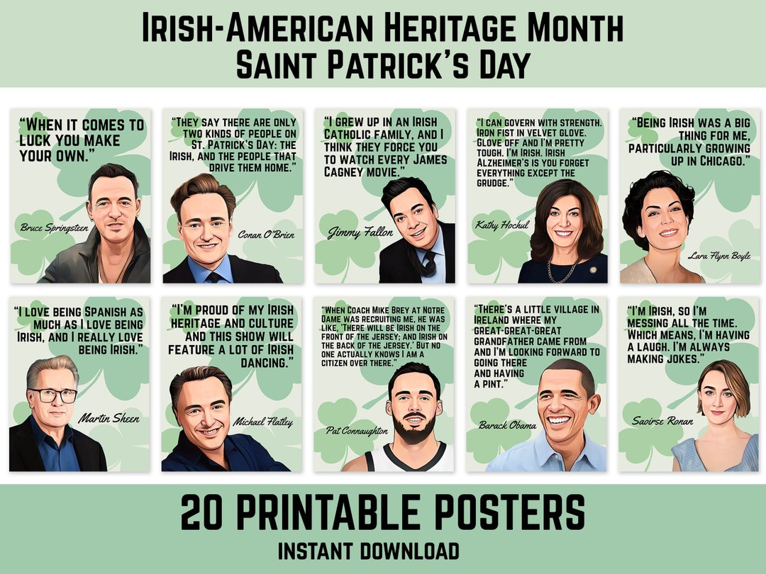 20 Famous Irish Americans Quotes, Irish American Heritage Month, Saint ...