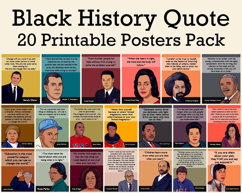Famous Black History People Poster Bundle Pack:20 Printable - Etsy