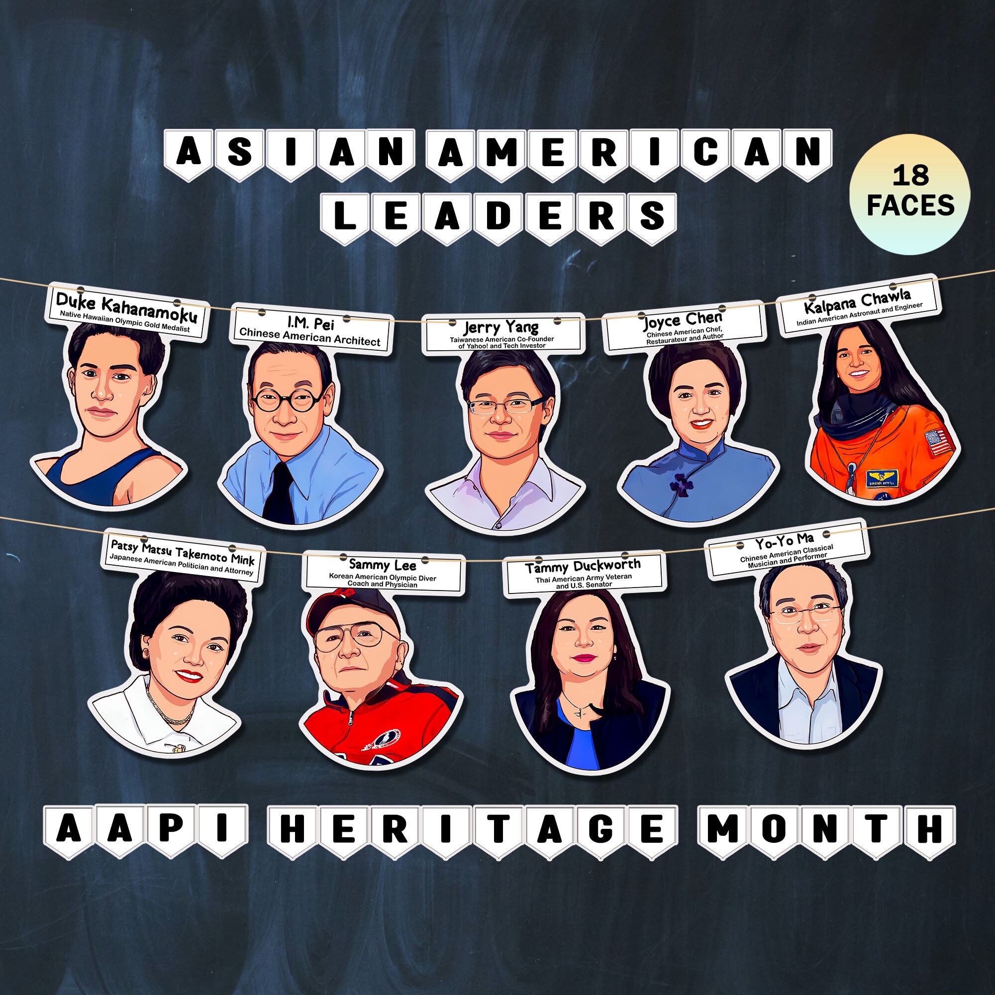 18 Faces, Asian American Leaders, AAPI Asian Pacific American Heritage ...